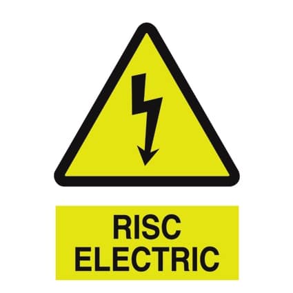 Senyal d`advertència : Risc elèctric - Senyals de seguretat en català