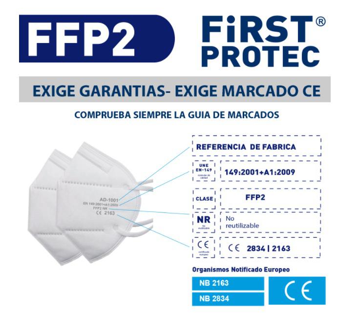 Mascarilla seguridad FFP2 homologada CE